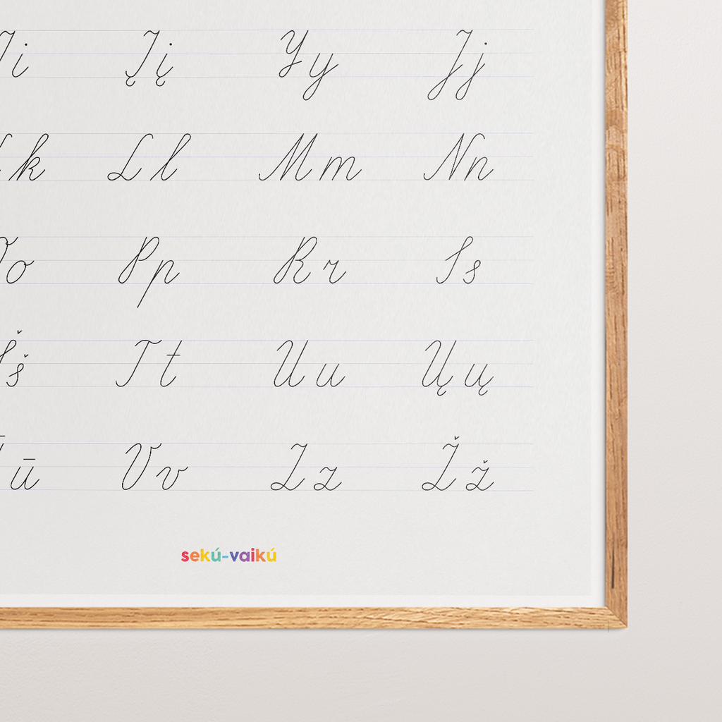 Rašytinė abėcėlė - plakatas ant drobės – seku-vaiku